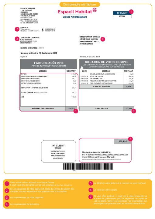 [Mon loyer & mes charges] Comprendre ma facture de loyer | Espacil Habitat